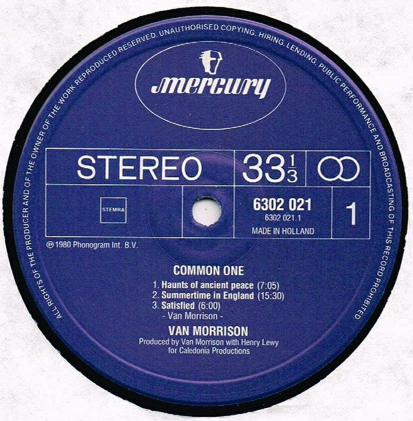 Morrison, Van - Common One – RecordPusher - International Vinyl Records ...