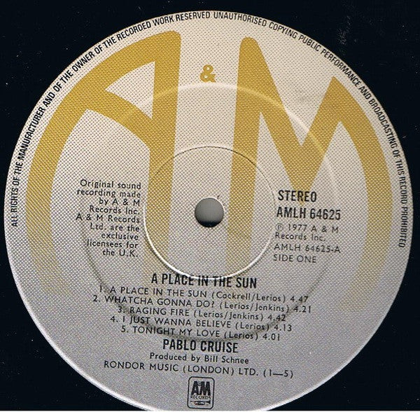 Pablo Cruise - A Place in The Sun – Vinyl Shop - RecordPusher