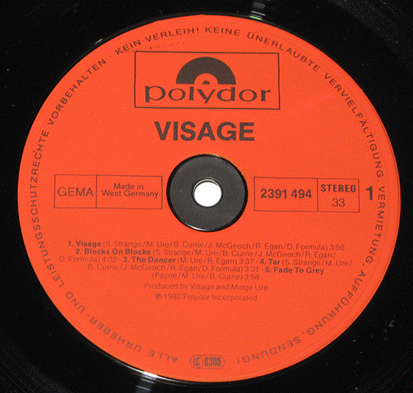Visage - Visage – RecordPusher - International Vinyl Record Store